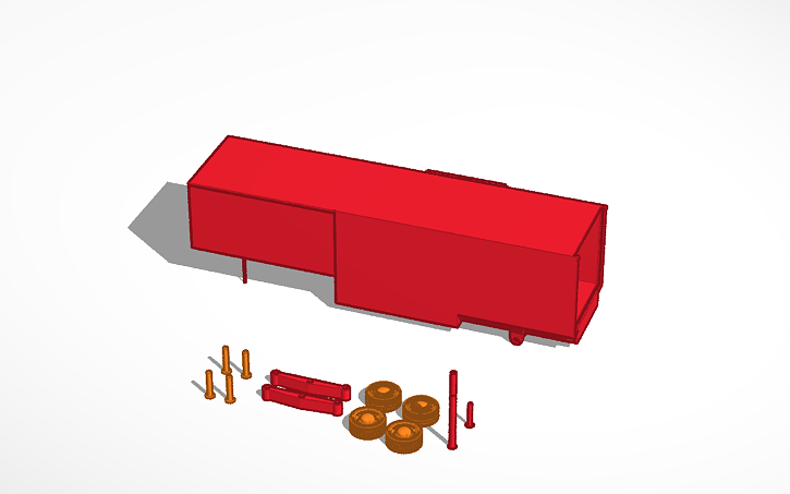 3D design box trailer for Semi Truck - Tinkercad
