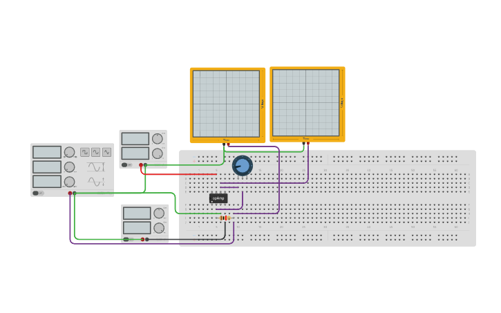 Circuit design Inverting amplifier - Tinkercad