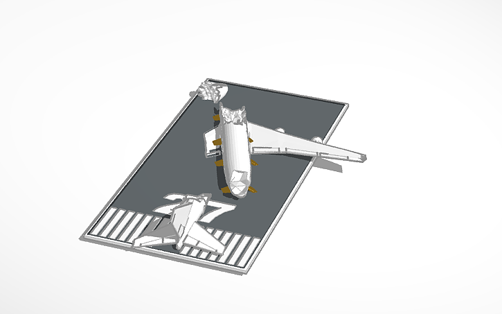 3D design Air plane crash - Tinkercad