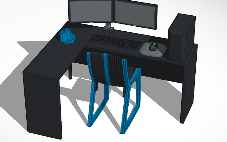 3d Design Concept Gaming Setup Tinkercad 