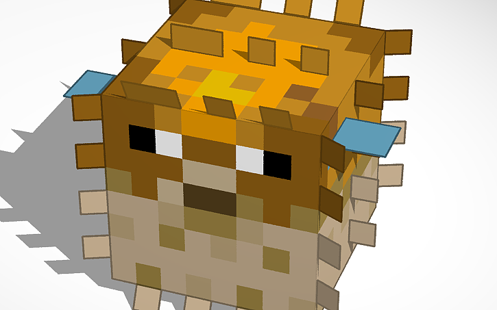 3D design Minecraft Pufferfish (inflated) - Tinkercad