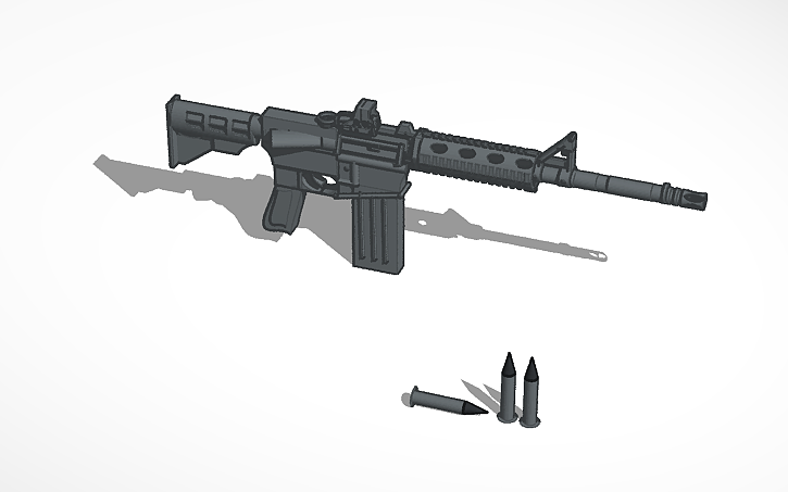 3D design assault rifle - Tinkercad