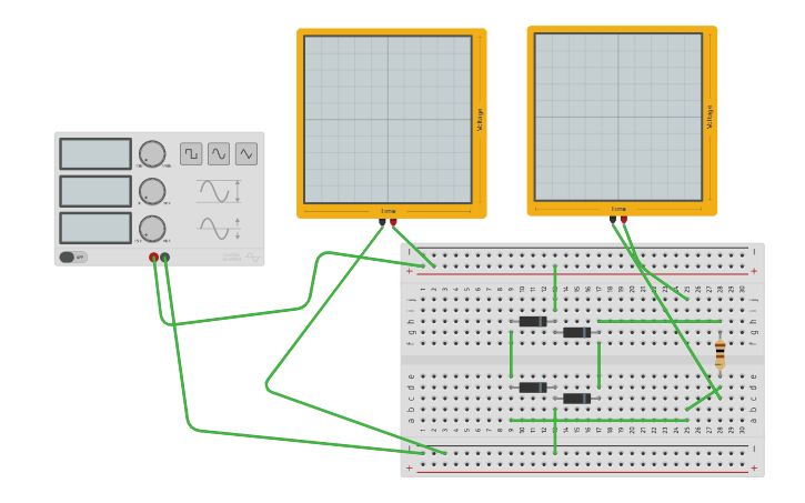 Circuit design Full Wave rectifier - Tinkercad