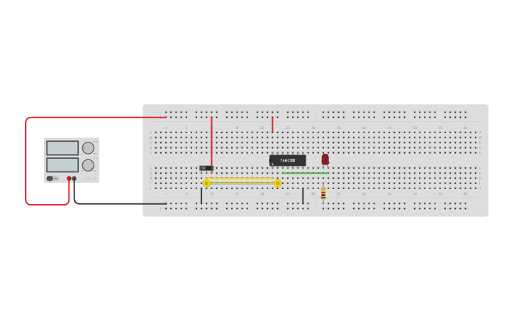 Circuit design NOT USING NAND GATE | Tinkercad