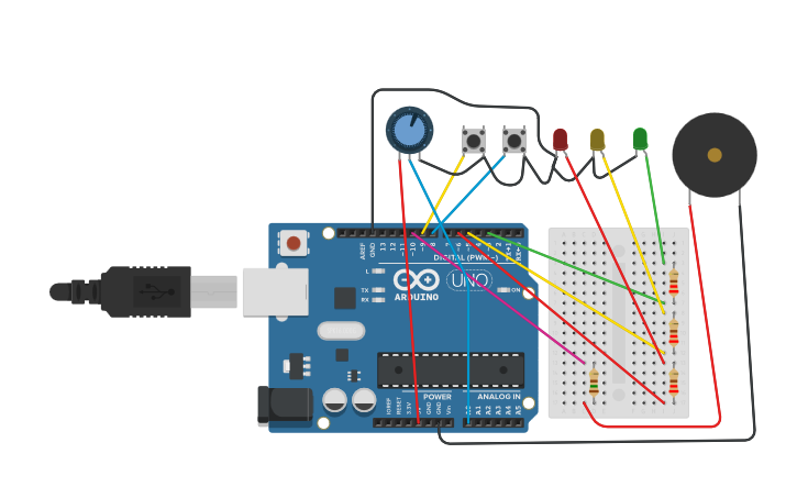 Circuit design Módulo BotPotLED - Tinkercad