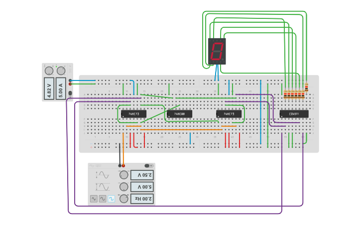 Circuit Design Decade Ripple Counter Tinkercad