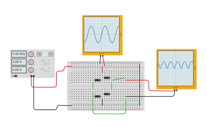 Circuit design bridge wave rectifier - Tinkercad