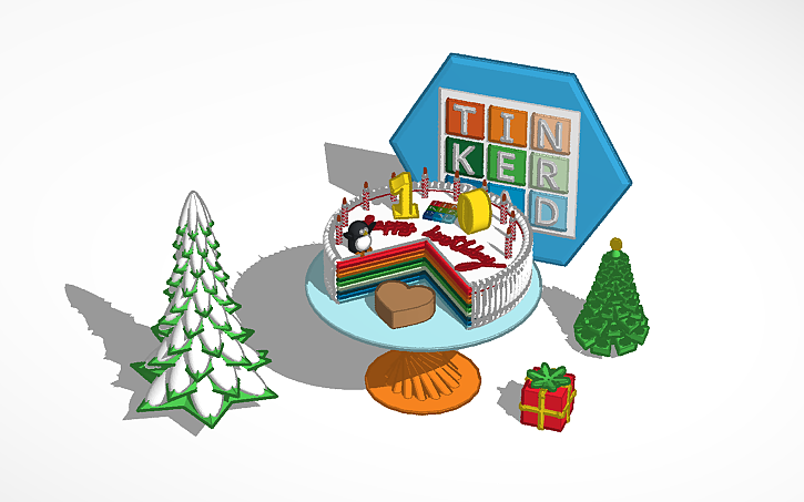 3D design Tinkercad10 cake | Tinkercad