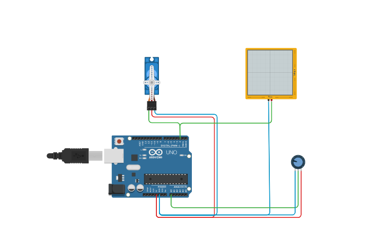 Circuit design Aufgabe 1 Arduino Uno-Servo | Tinkercad