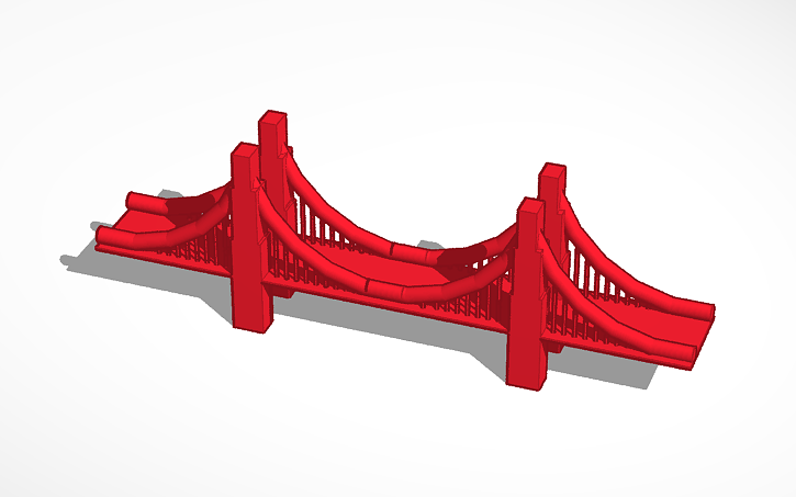 3D design Golden State Bridge - Tinkercad