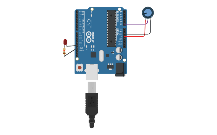 Circuit design Read analog values - Tinkercad