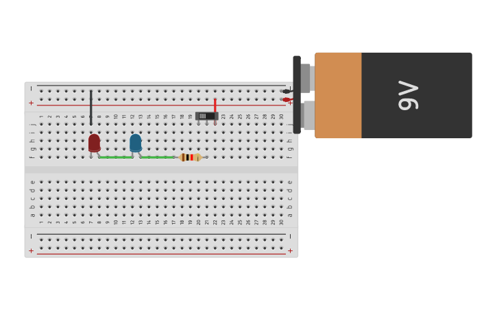 Circuit design LED with switch - Tinkercad