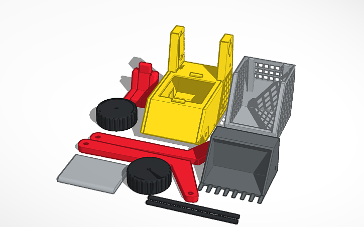 3D design MINI EXCAVADORA COMPLETA PARA IMPRIMIR - Tinkercad