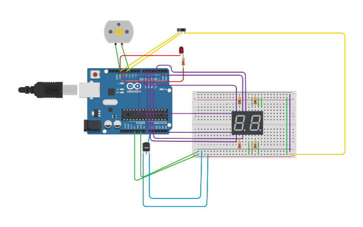 Circuit design Smart Fridge - Tinkercad