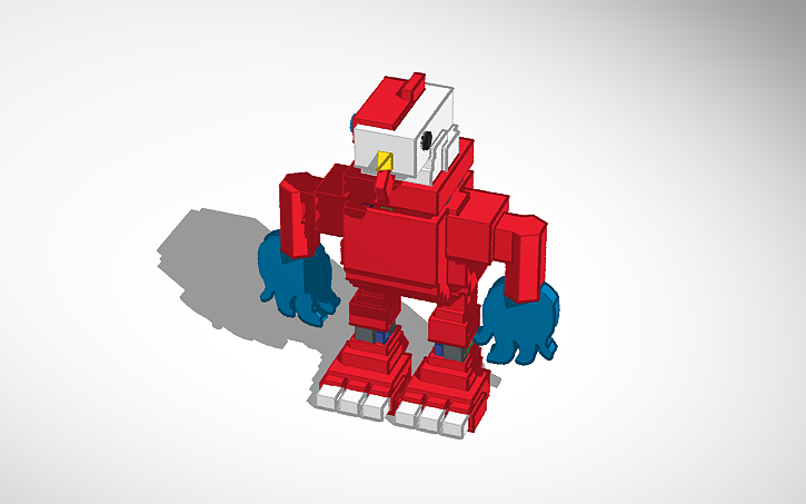 3D design Red Steel Cyborg Chicken - Tinkercad