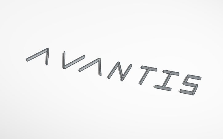 3D design Avantis Motors (AM) logo (rear) - Tinkercad