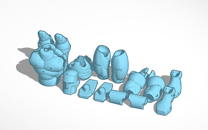 3D design Human Exo-Skin for ModiBot Mo figure - Tinkercad