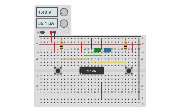 Circuit design Flip-Flop - Tinkercad