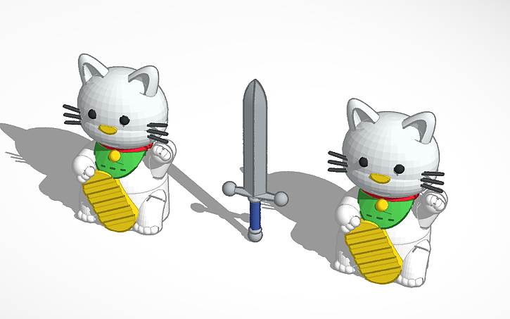 3D design evil cats - Tinkercad