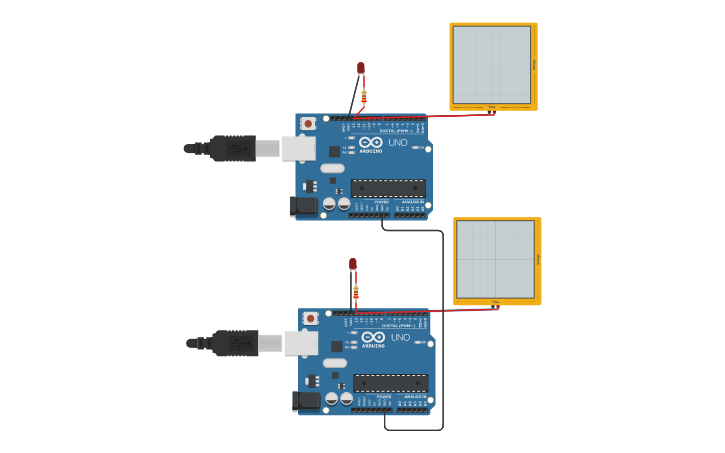 Circuit design Arduino pisca alternado - Tinkercad