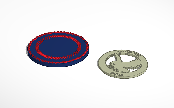 3D design NAVSUP-WSS Challenge Coin setup | Tinkercad