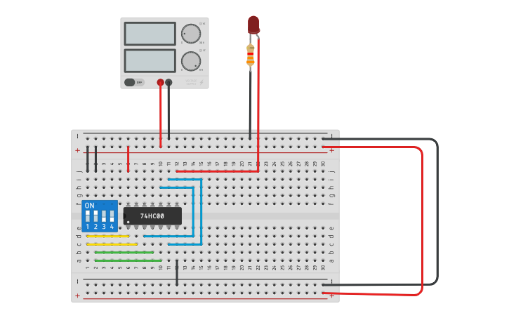Circuit design Realization of OR GATE using NAND GATE - Tinkercad