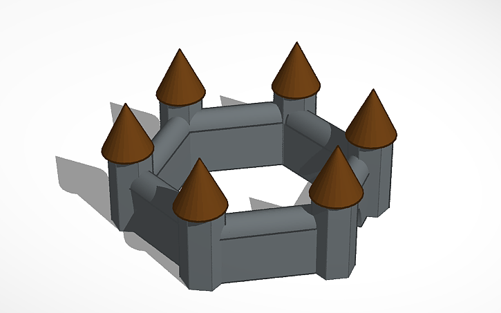 3D design hexagon castle | Tinkercad