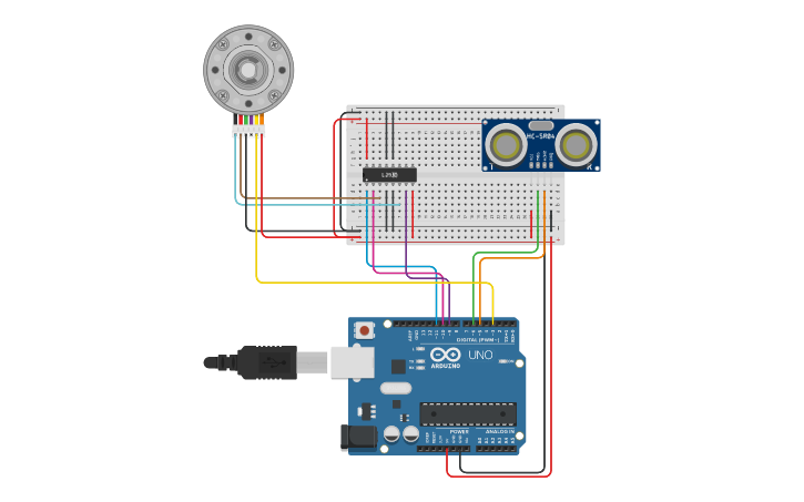 Circuit design L298N - Tinkercad