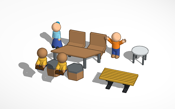 3D design Pincnic table for Backyard - Tinkercad