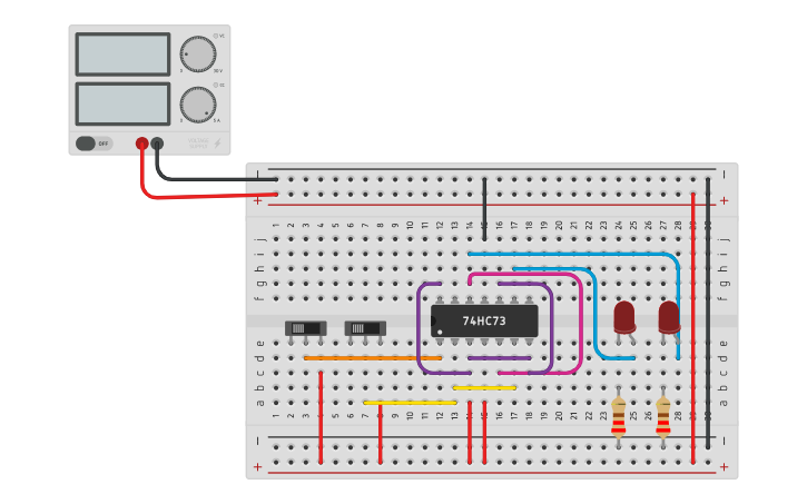 Circuit Design 2 Bit Up Counter Asynchronous Tinkercad
