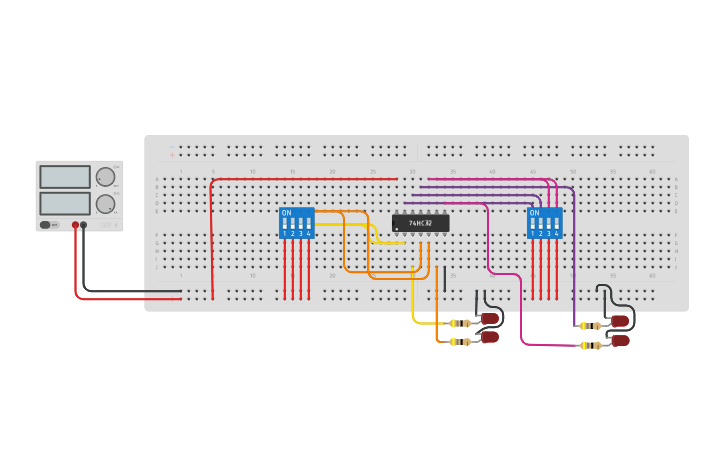 Circuit design OR Gate Implementation | Tinkercad