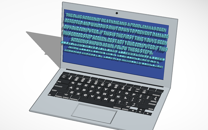 3D design Computer - Blue screen of death | Tinkercad