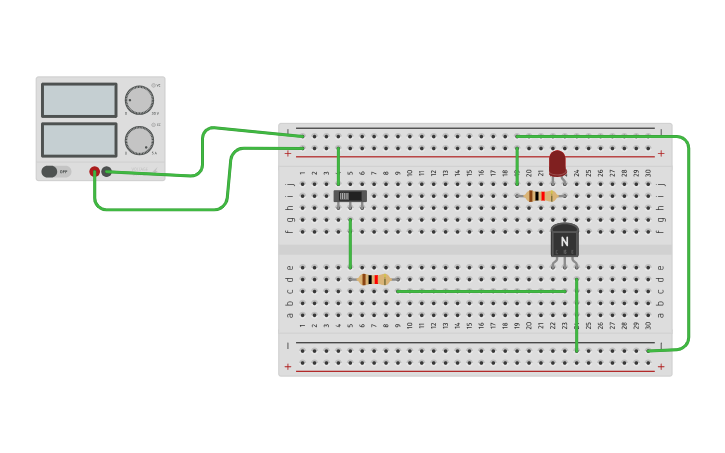Circuit design npn - Tinkercad