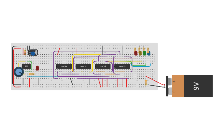 Circuit design Circuito Secuencial con 7473 - Tinkercad