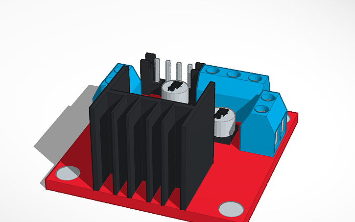 3D design L298n Dual Motor Control - Tinkercad