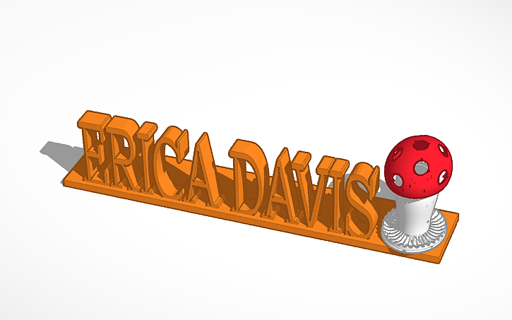 3D design Erica's Name Tag - Tinkercad