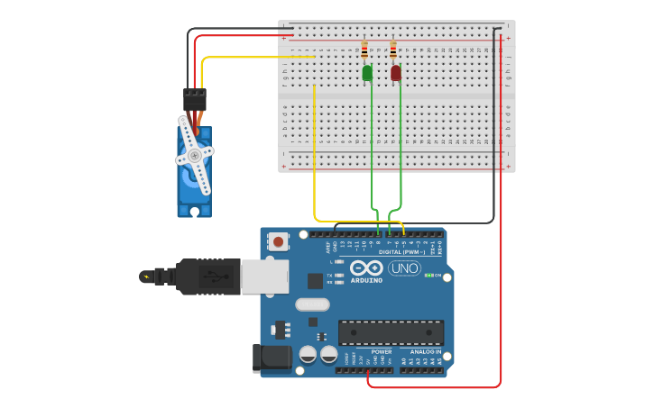 Circuit design Servomotore | Tinkercad