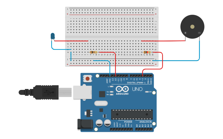 Circuit design №8 ( Звуковой сигнал SOS) - Tinkercad