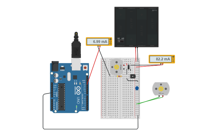 Circuit design BJT - Tinkercad