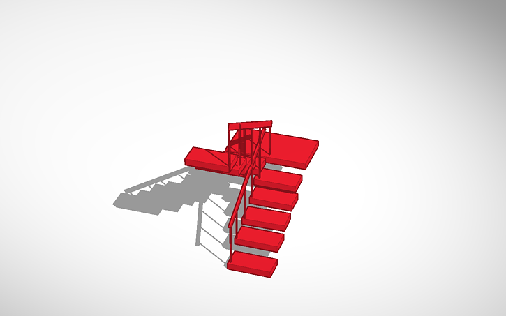 3D design U shape Rigth hand stairs | Tinkercad
