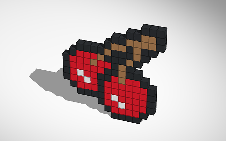 3D design Pac-Man Cherry (Pac-Man) (Pixel Art) - Tinkercad