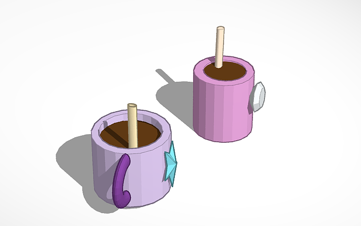 3D design coffee mug with love - Tinkercad