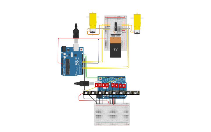 Circuit design Basic Line Follower with Bang-Bang Controller (5 bits ...