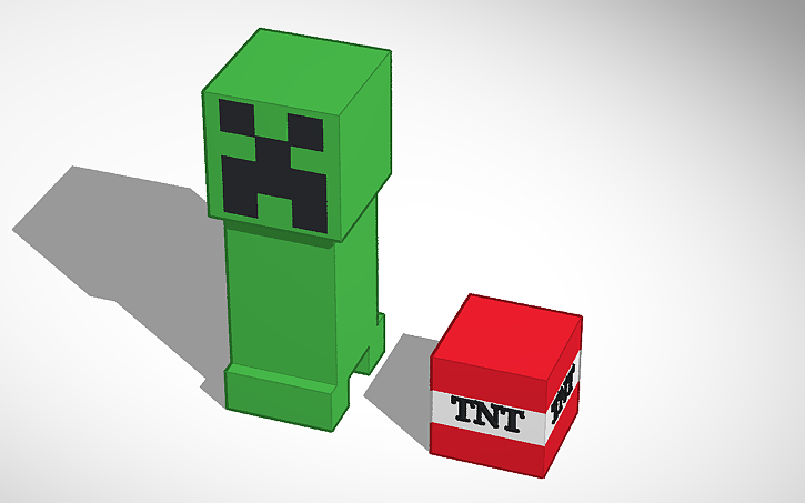 3D design creeper with TNT from Minecraft | Tinkercad