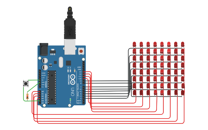Circuit design Copy of MATRIZ LED 8X8 - Tinkercad