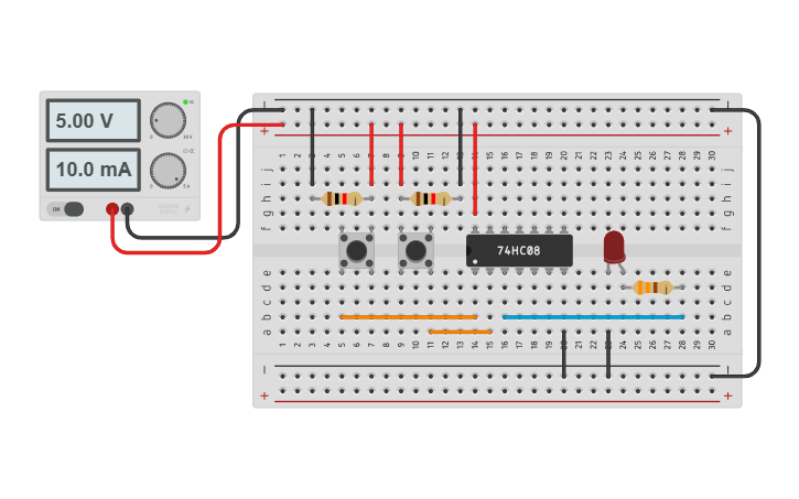 Circuit Design Logic01andgate Tinkercad 