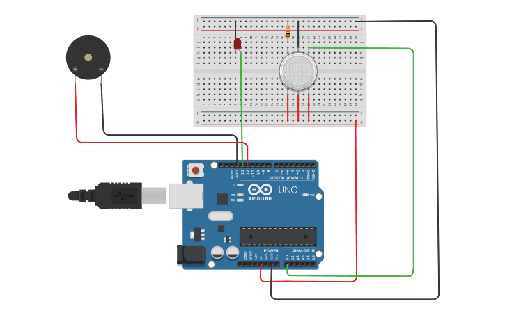 Circuit Design Lpg Gas Detection System Tinkercad
