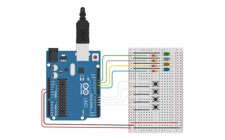 Circuit design Washing Machine example-DIO | Tinkercad