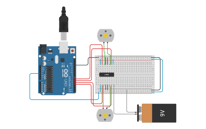 Circuit Design Dc Motor With Ic And Arduino Tinkercad