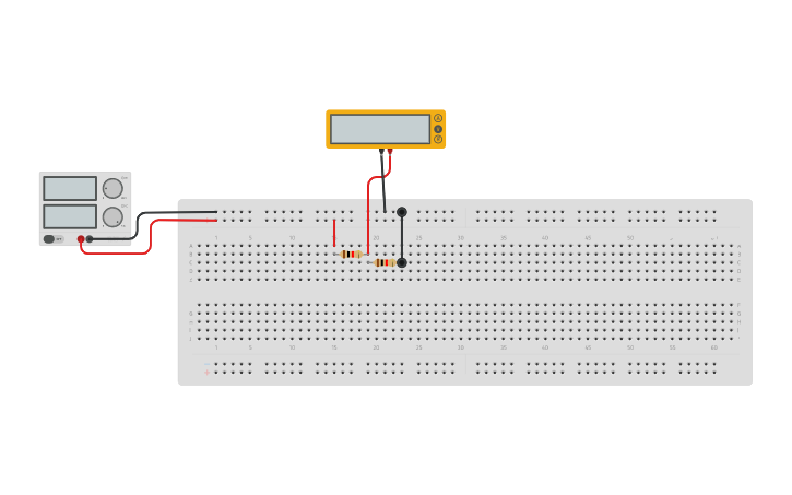 Circuit design Breadboard - Tinkercad